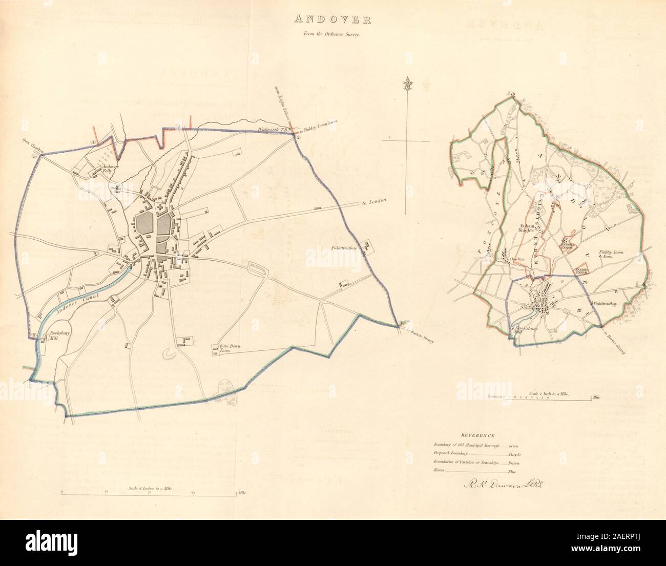 ANDOVER borough/town plan. BOUNDARY COMMISSION. Hampshire. DAWSON 1837 ...