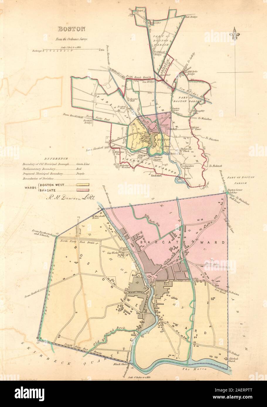 BOSTON borough/town plan. BOUNDARY COMMISSION. Lincolnshire. DAWSON ...