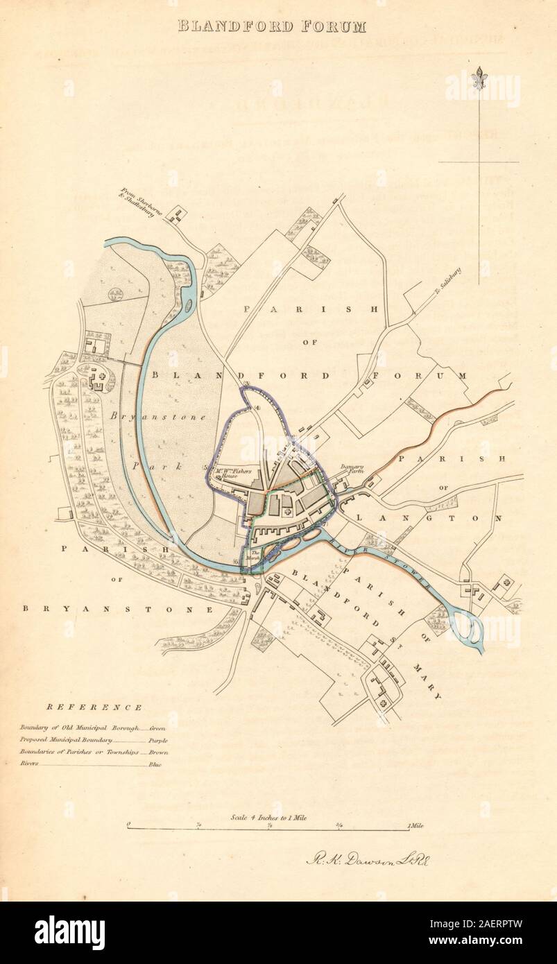 Map Of Blandford Forum High Resolution Stock Photography and Images - Alamy