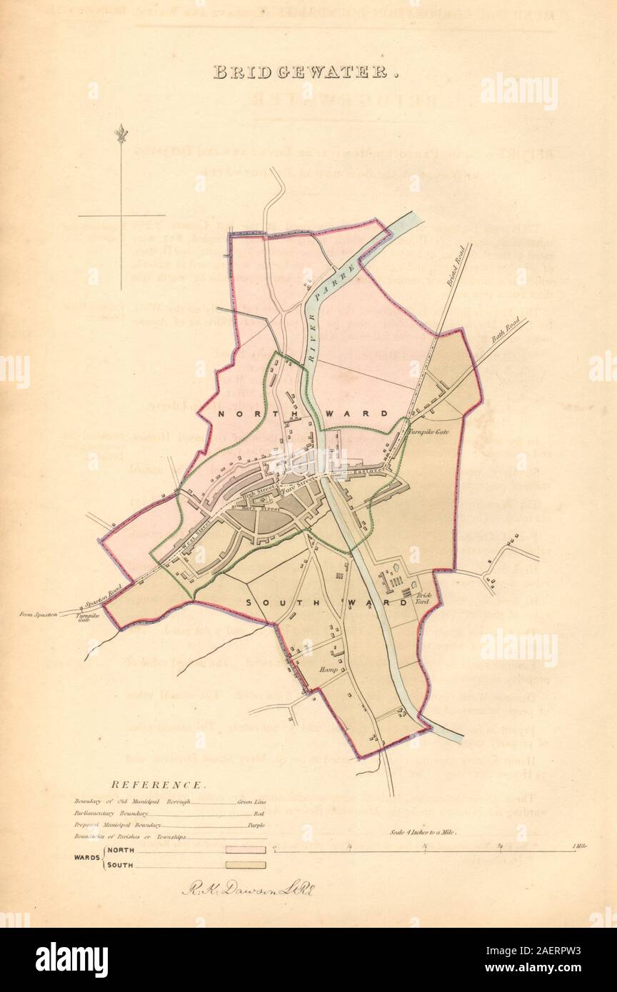 BRIDGWATER borough/town plan. BOUNDARY COMMISSION. Somerset. DAWSON ...