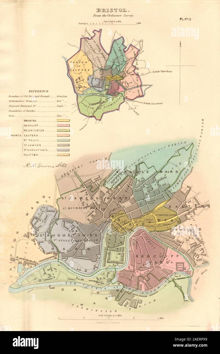 Map of bristol 19th century hi-res stock photography and images - Alamy