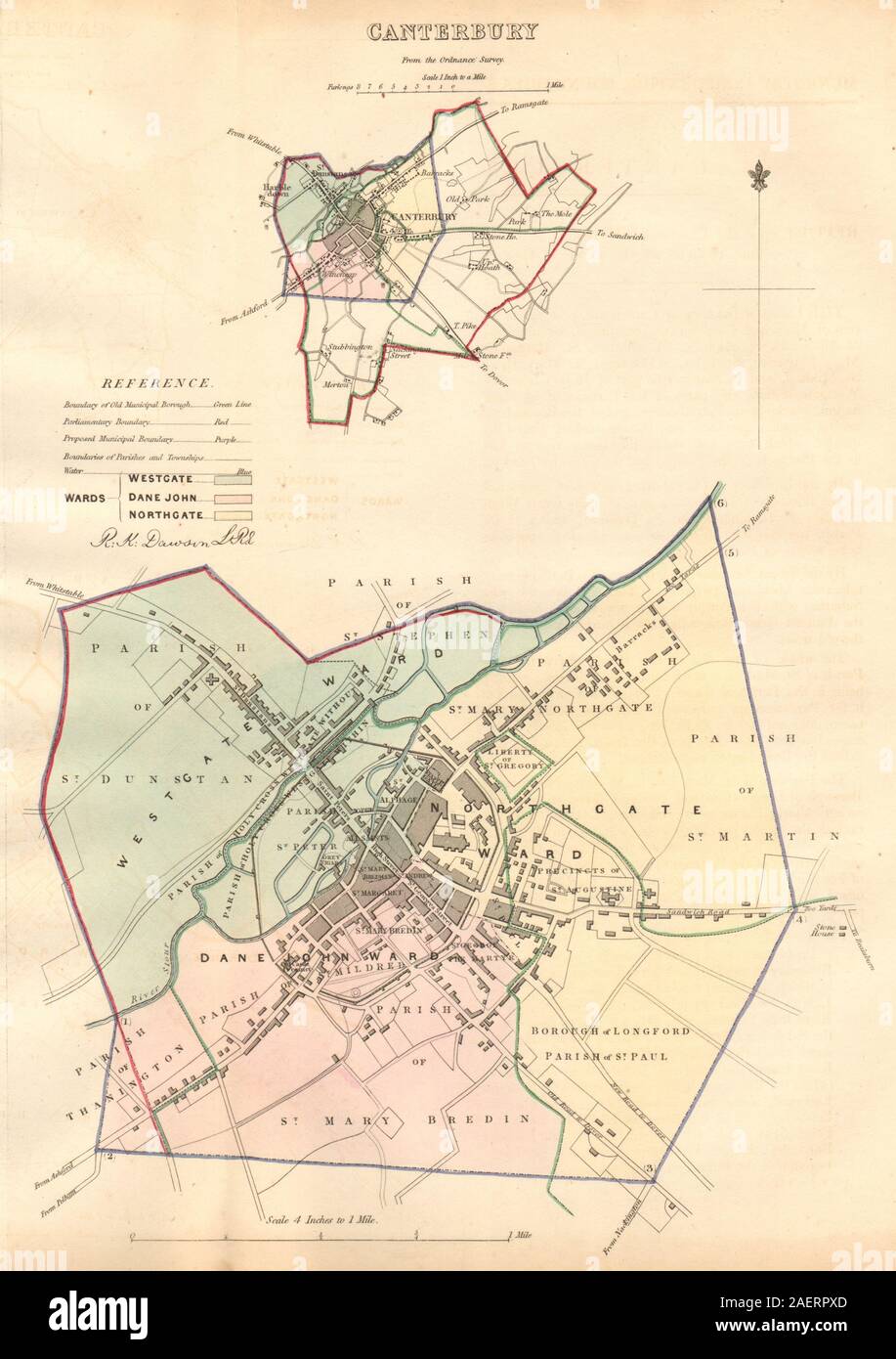 Dawson 1837 map kent hi-res stock photography and images - Alamy