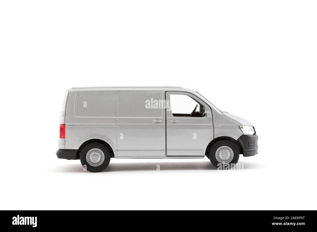 Transport silver van car on white background with clipping path Stock ...