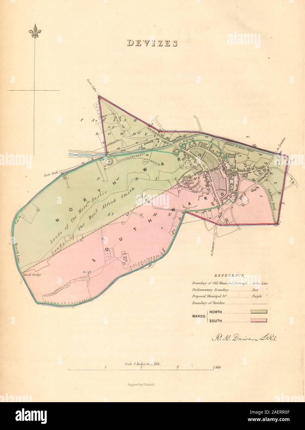 DEVIZES borough/town plan. BOUNDARY COMMISSION. Wiltshire. DAWSON 1837 ...
