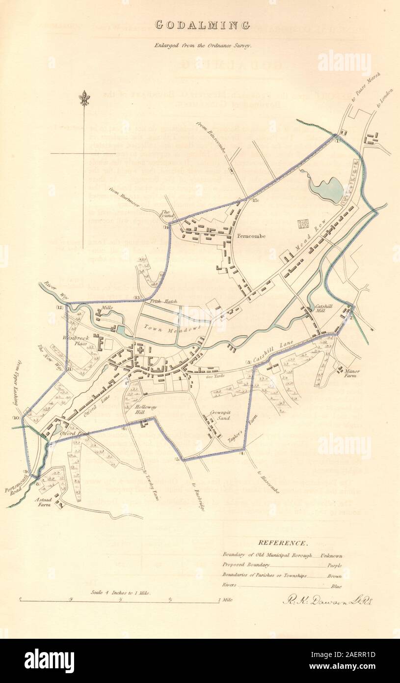 Map of godalming hi-res stock photography and images - Alamy