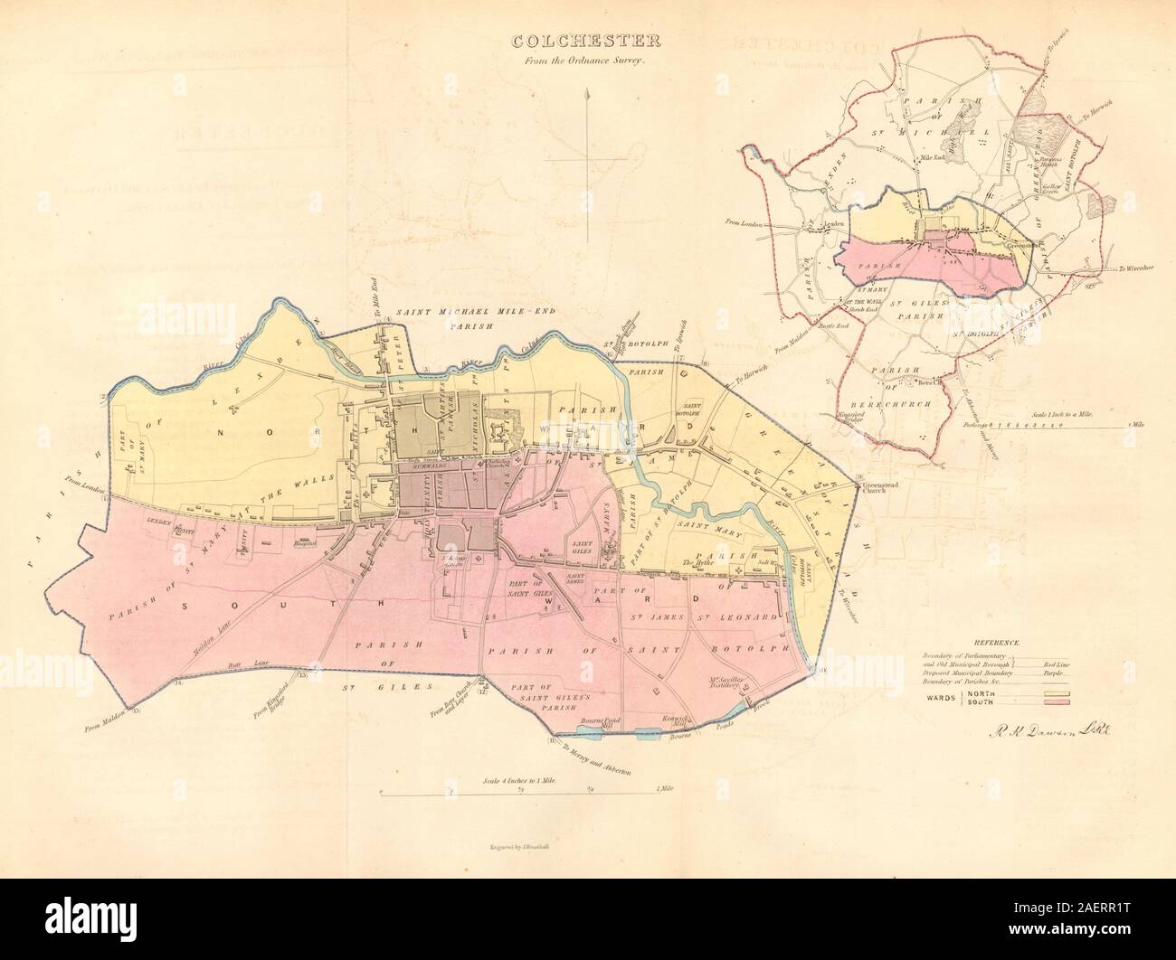 COLCHESTER borough/town/city plan. BOUNDARY COMMISSION. Essex. DAWSON ...