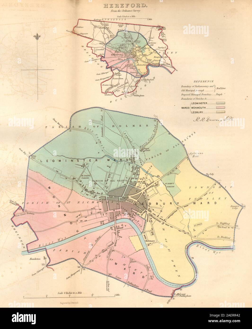 HEREFORD borough/town/city plan. BOUNDARY COMMISSION. DAWSON 1837 old ... HEREFORD borough/town/city plan. BOUNDARY COMMISSION. DAWSON 1837 old ...