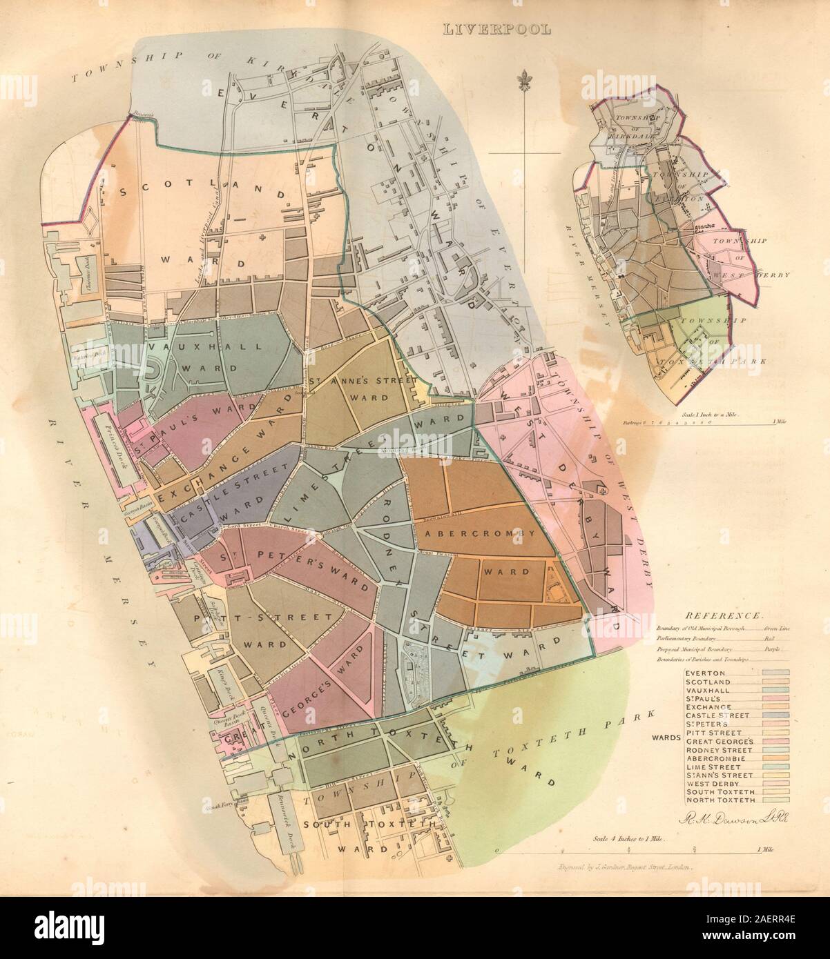 Dawson 1832 map liverpool hi-res stock photography and images - Alamy