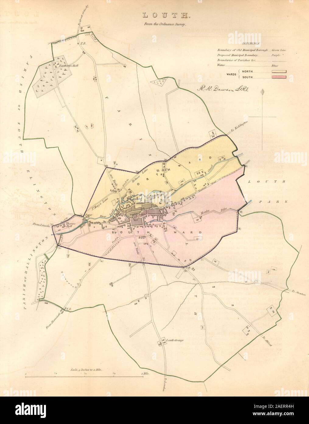 LOUTH borough/town plan. BOUNDARY COMMISSION. Lincolnshire. DAWSON 1837 ...