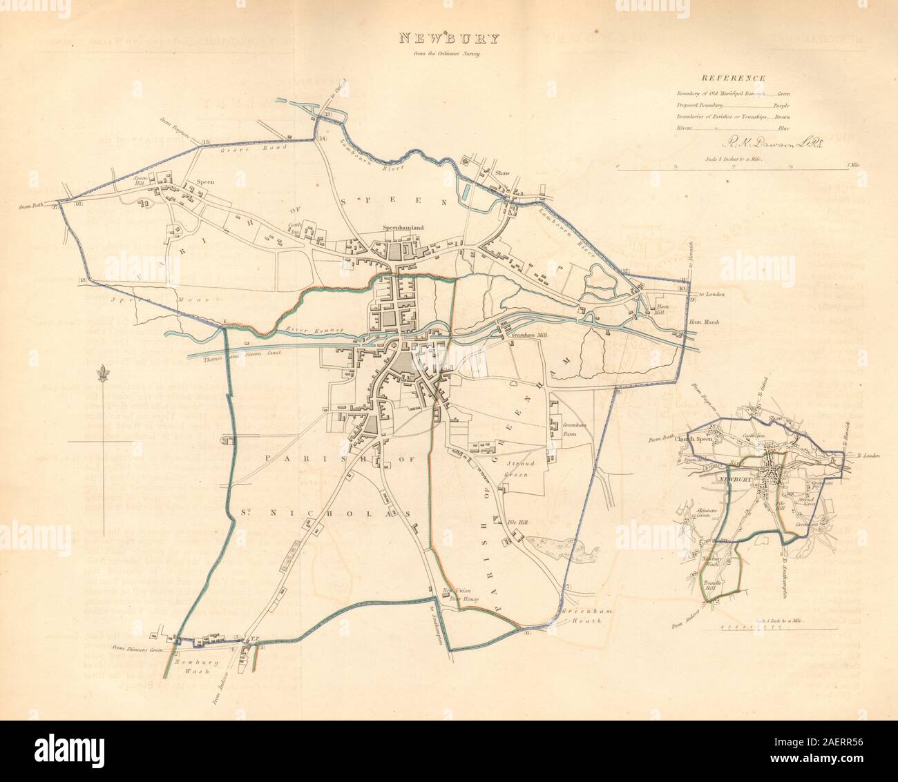 Newbury town map hi-res stock photography and images - Alamy