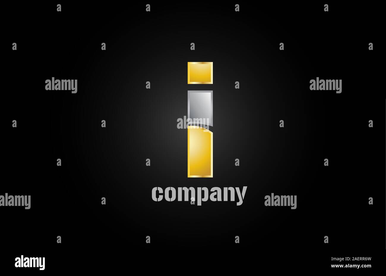 gold silver metal logo i alphabet letter design icon for company ...