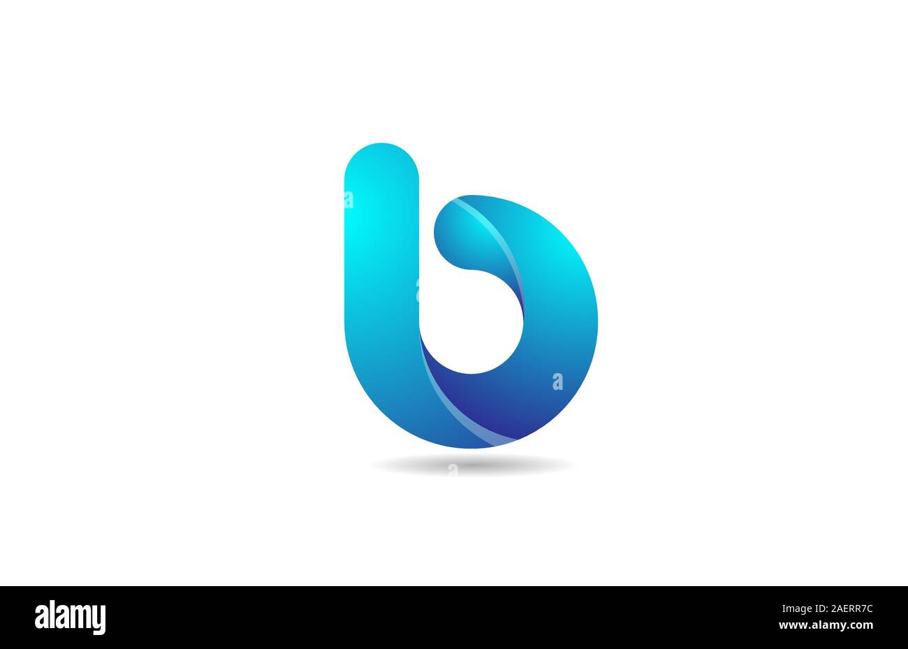 blue gradient logo b alphabet letter design icon for company. Suitable ...
