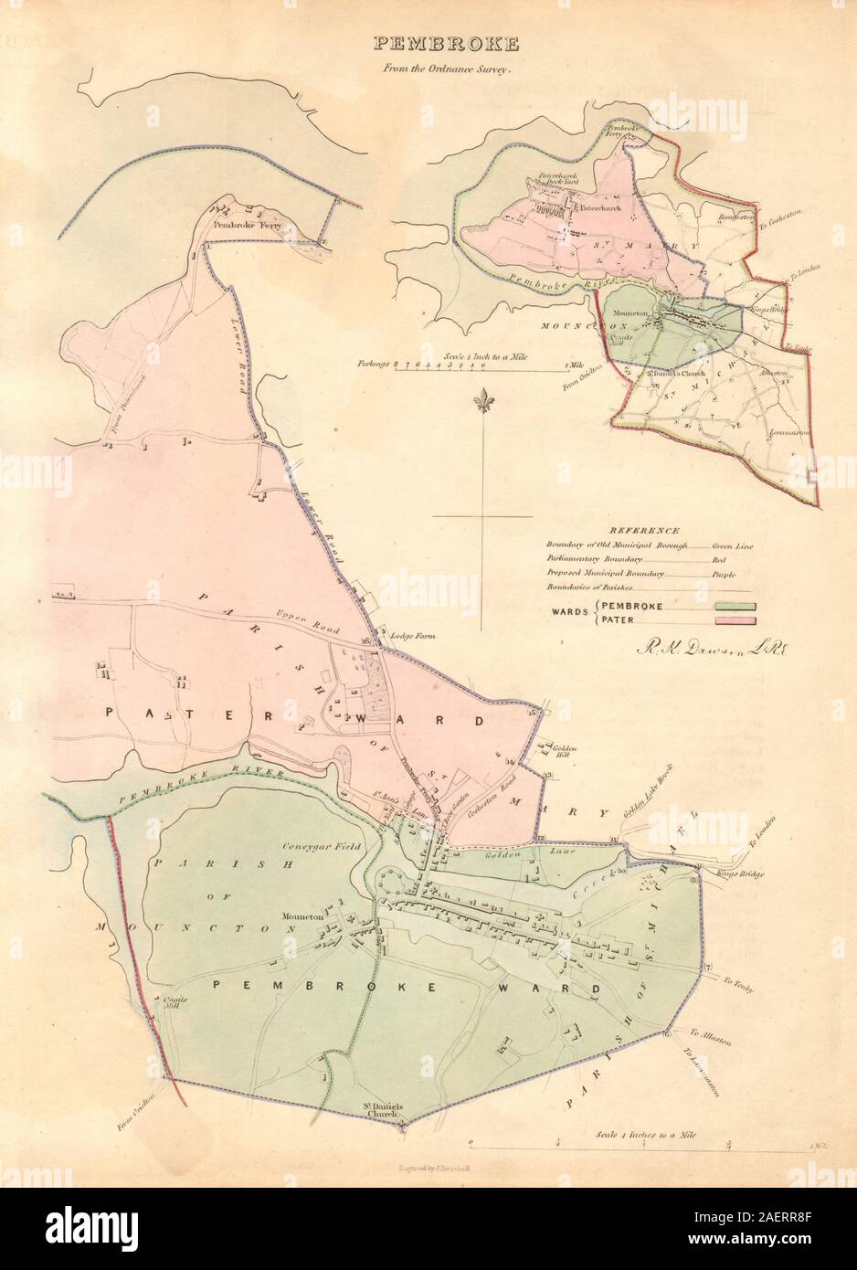 Map of pembroke hi-res stock photography and images - Alamy