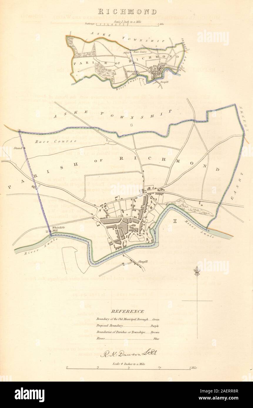 RICHMOND borough/town/city plan. BOUNDARY COMMISSION. Yorkshire. DAWSON ... RICHMOND borough/town/city plan. BOUNDARY COMMISSION. Yorkshire. DAWSON ...