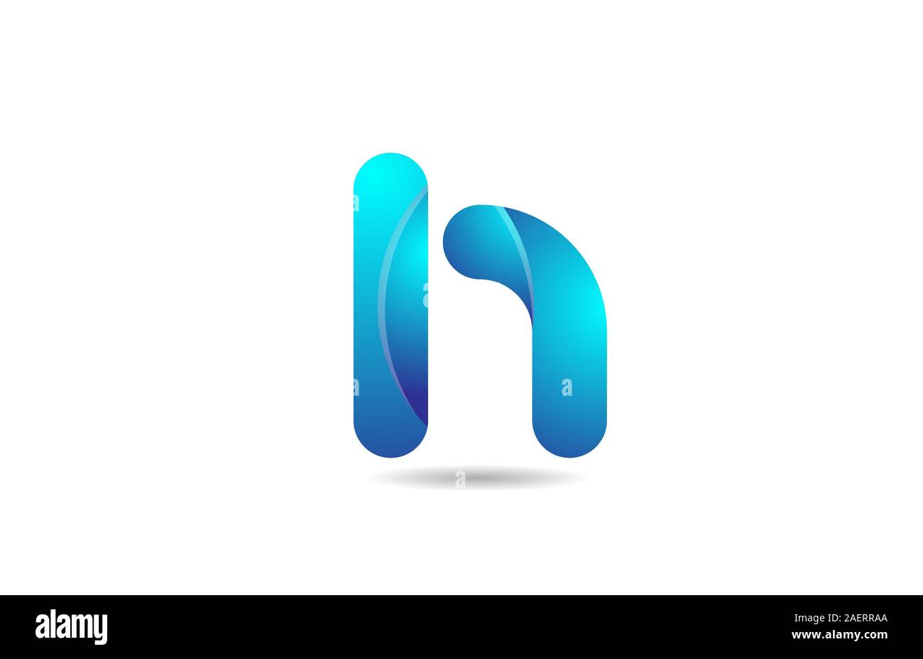blue gradient logo h alphabet letter design icon for company. Suitable ...