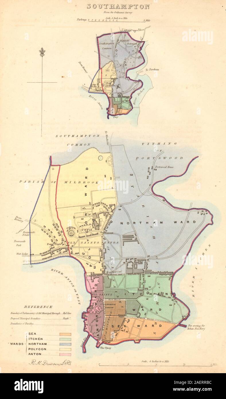 SOUTHAMPTON borough/town/city plan BOUNDARY COMMISSION Hampshire DAWSON ... SOUTHAMPTON borough/town/city plan BOUNDARY COMMISSION Hampshire DAWSON ...