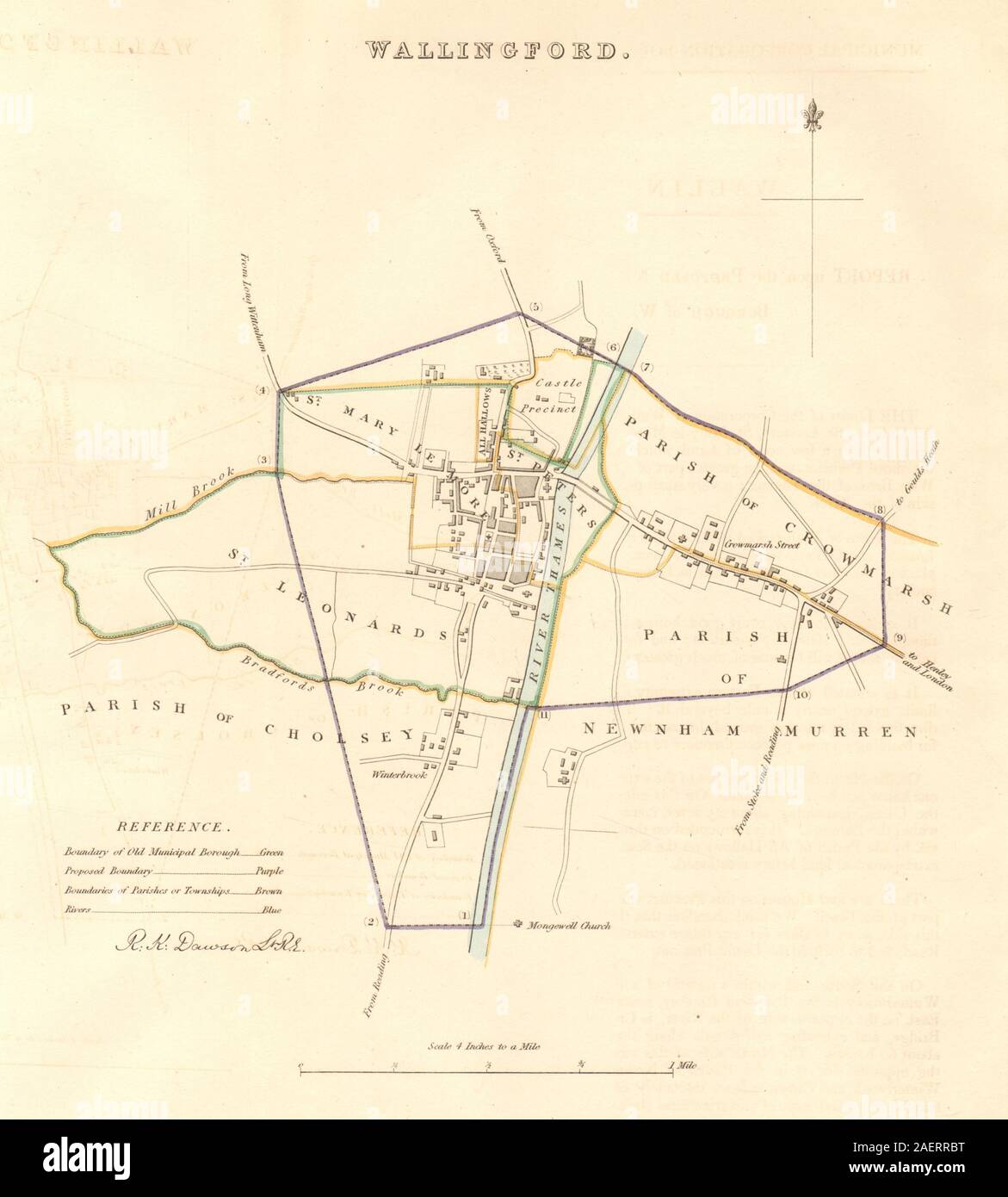 WALLINGFORD borough/town plan. BOUNDARY COMMISSION. Oxfordshire. DAWSON ...