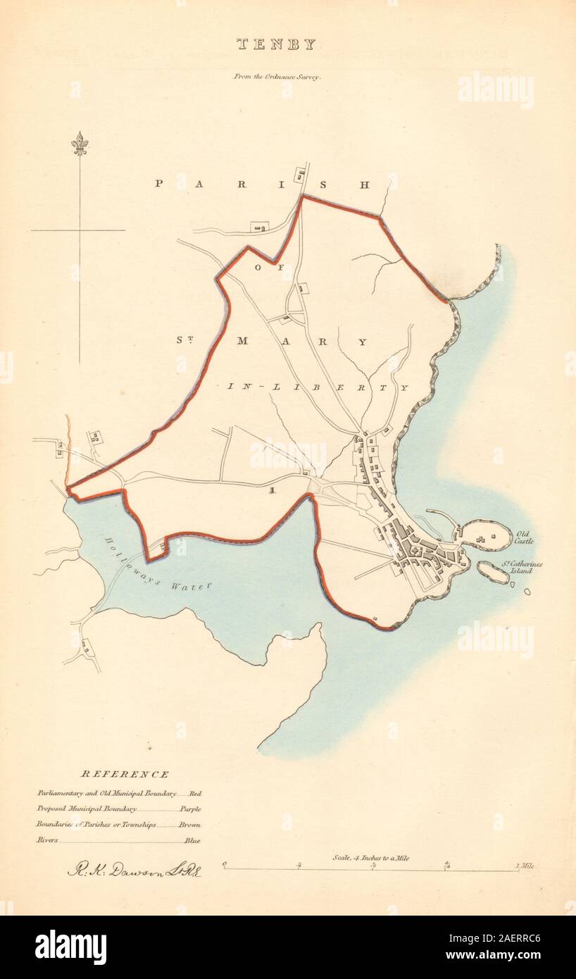Tenby map hi-res stock photography and images - Alamy