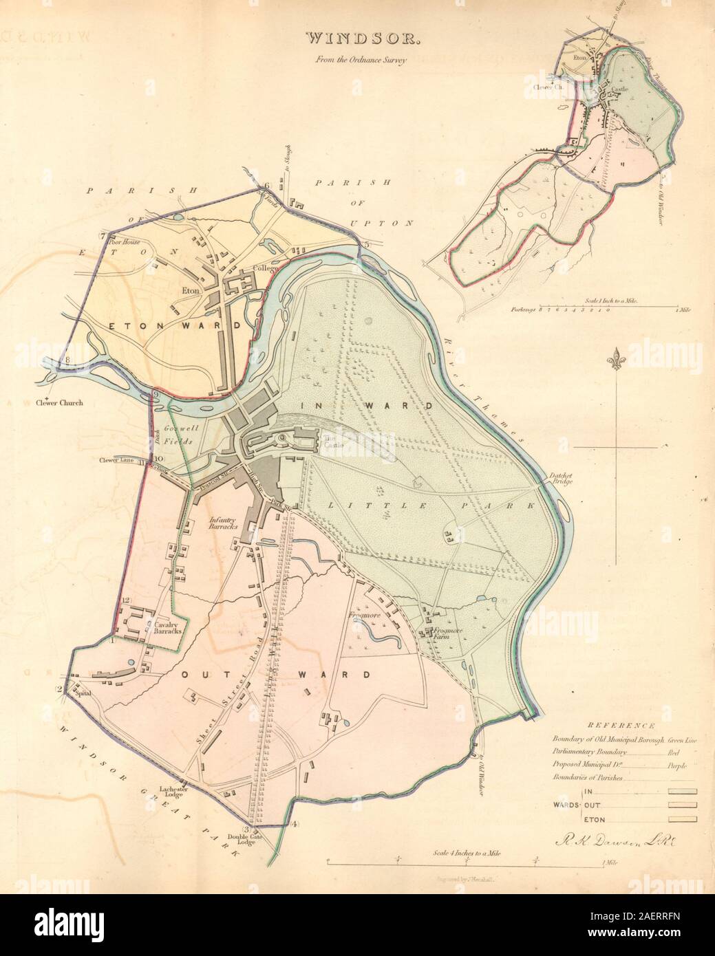 WINDSOR borough/town plan. BOUNDARY COMMISSION. Eton Berkshire. DAWSON ...