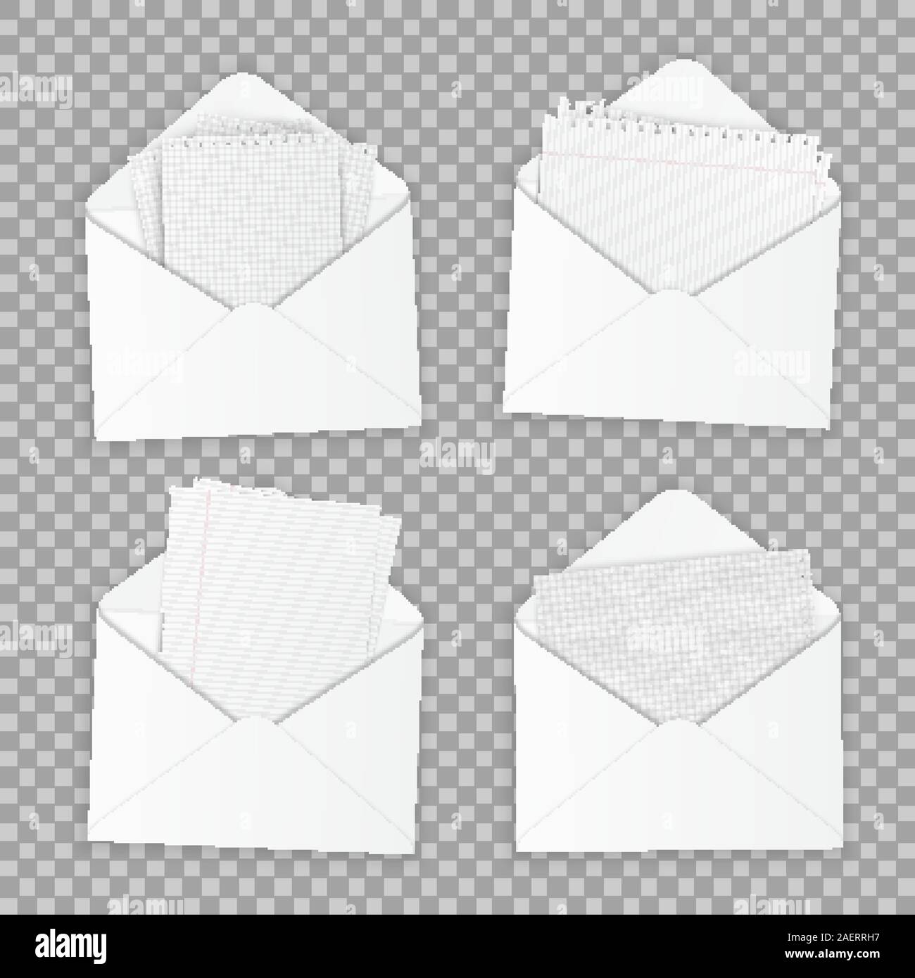 Collection of various realistic white papers. Office paper of different ...