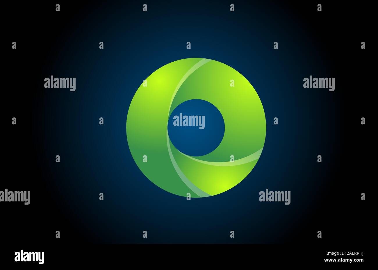 green gradient logo o alphabet letter design icon for company. Suitable ...