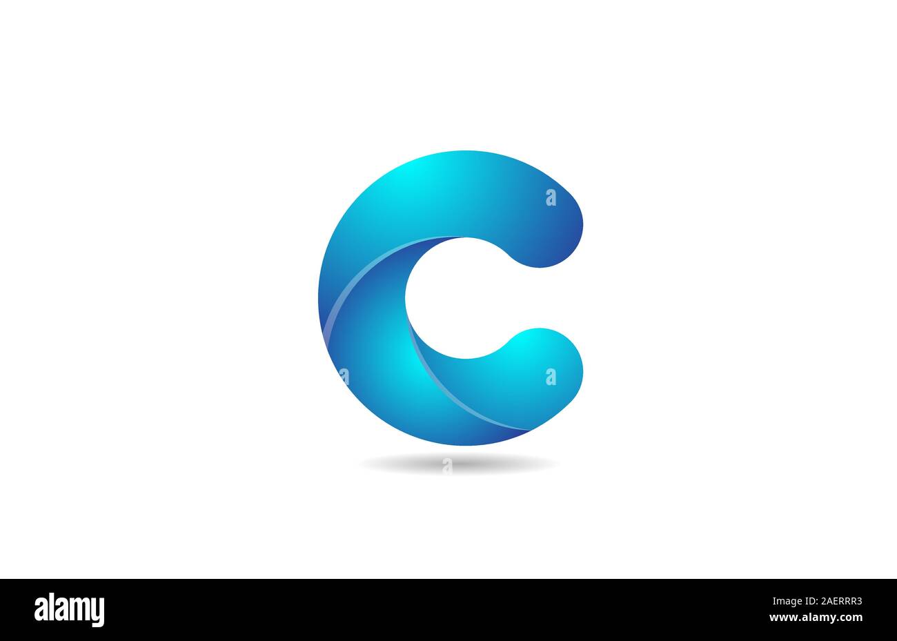 blue gradient logo c alphabet letter design icon for company. Suitable ...