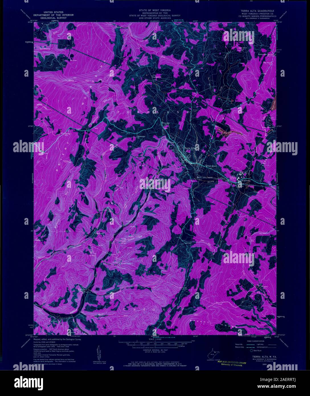 WV Terra Alta 701510 1959 24000 Inverted Stock Photo - Alamy