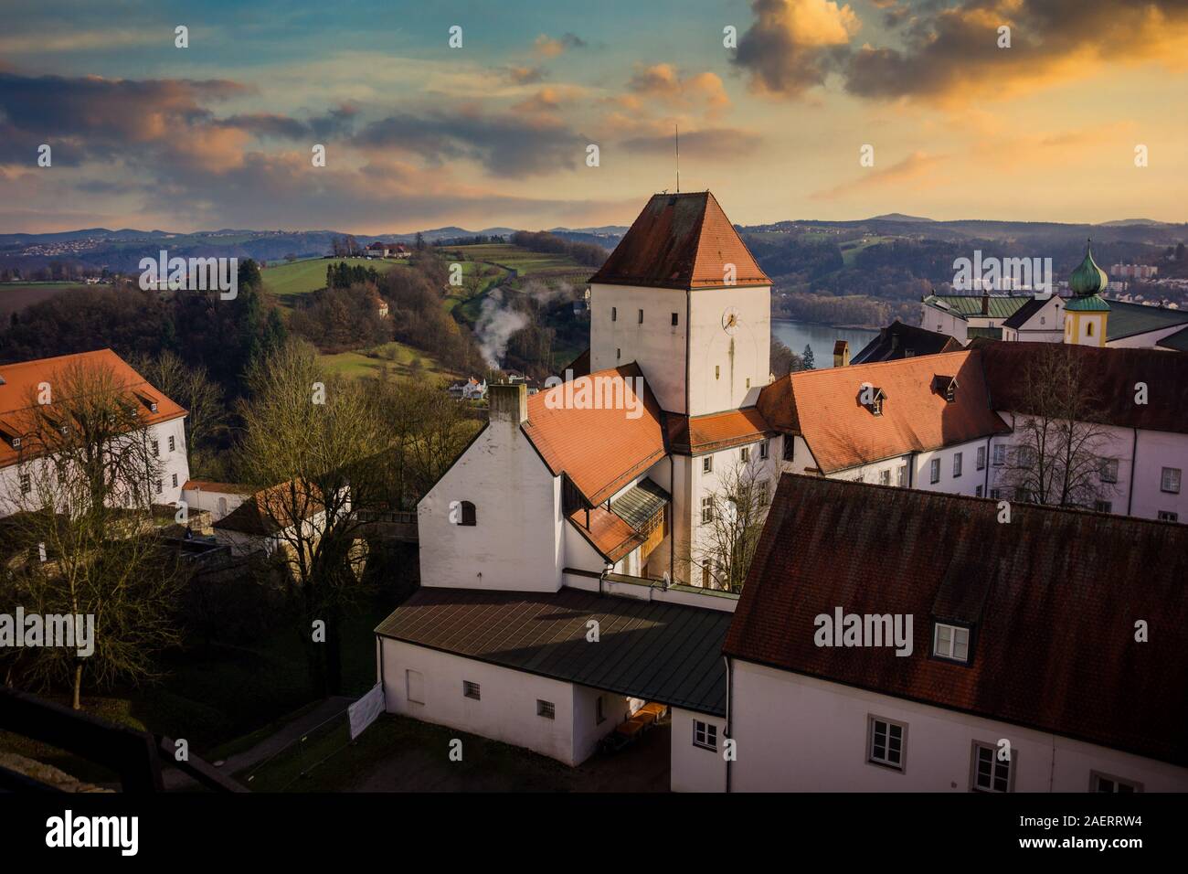 Veste Oberhaus fortress in the historical city of Passau, Germany Stock ...