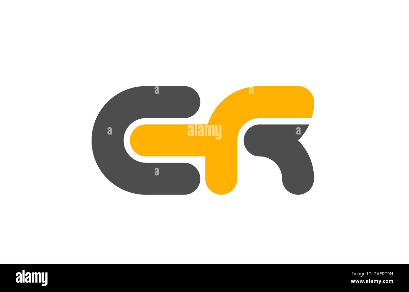 yellow grey combination logo letter ER E R alphabet design icon for ...