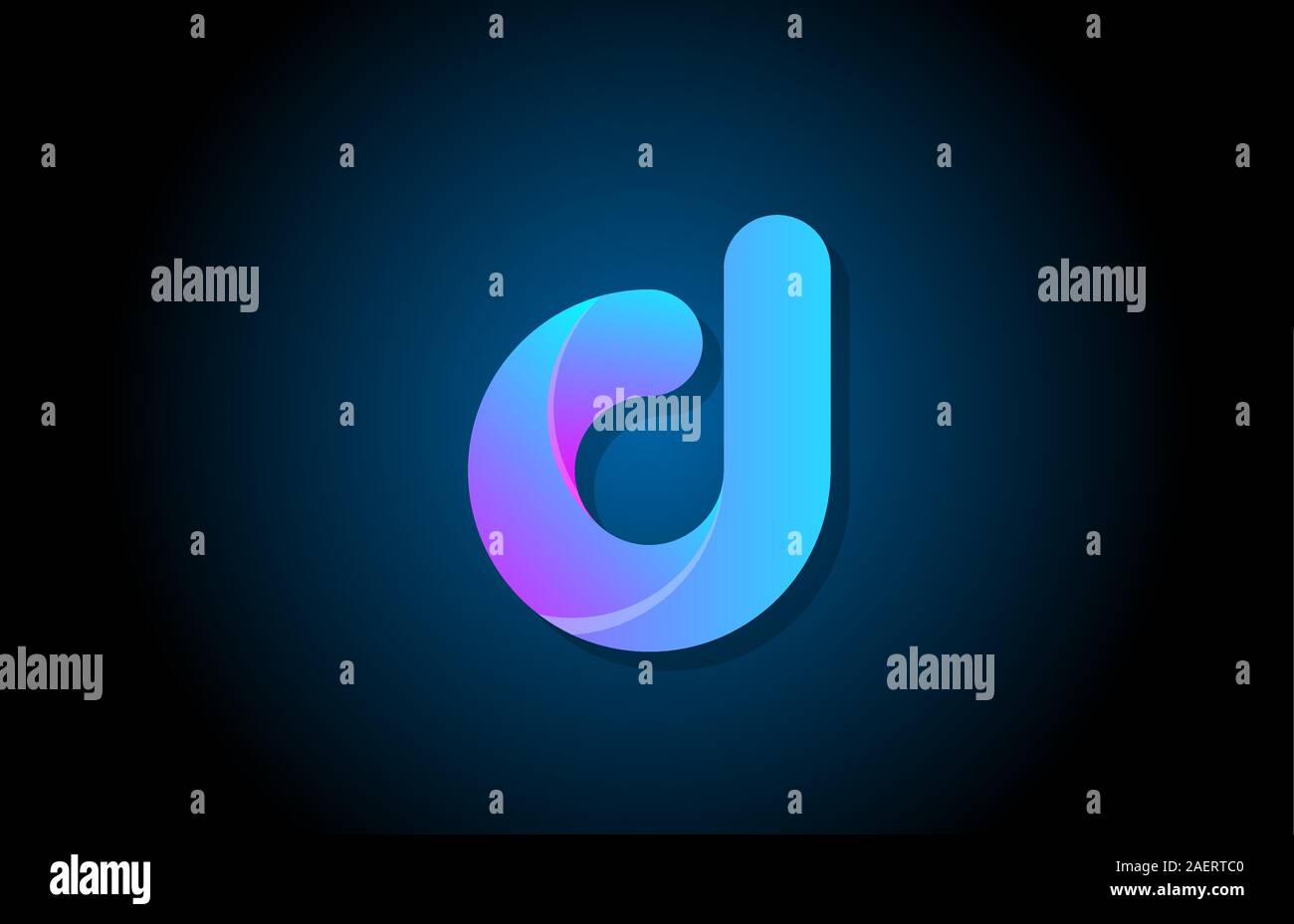 blue gradient logo d alphabet letter design icon for company. Suitable ...