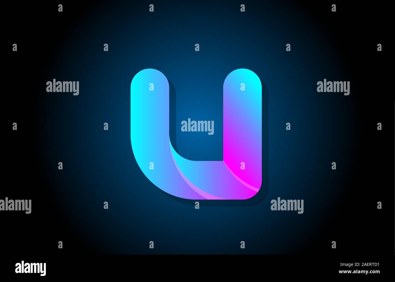 blue gradient logo u alphabet letter design icon for company. Suitable ...