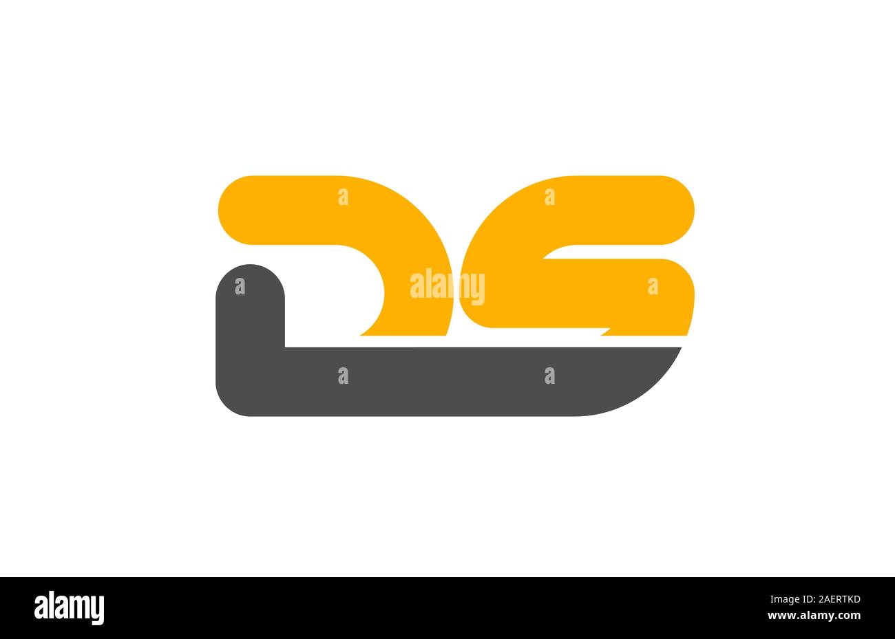 yellow grey combination logo letter DS D S alphabet design icon for ...