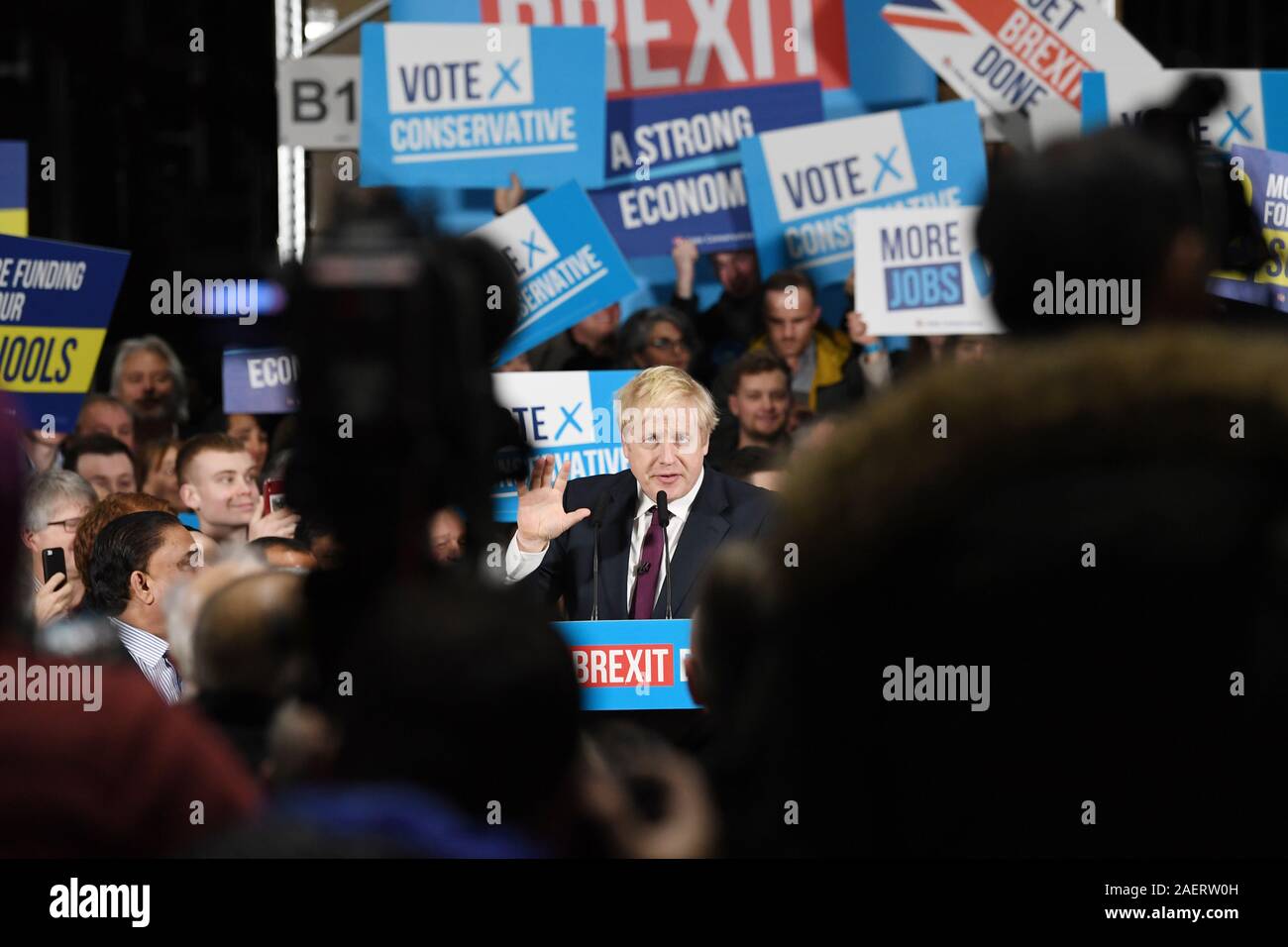 Prime Minister Boris Johnson during a visit to Globus Group in ...
