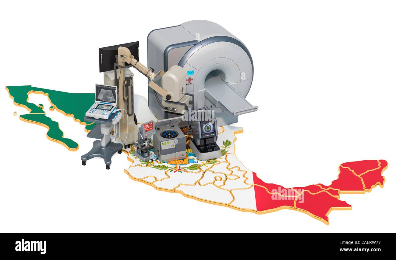 Medical diagnostic and research in Mexico, 3D rendering isolated on ...