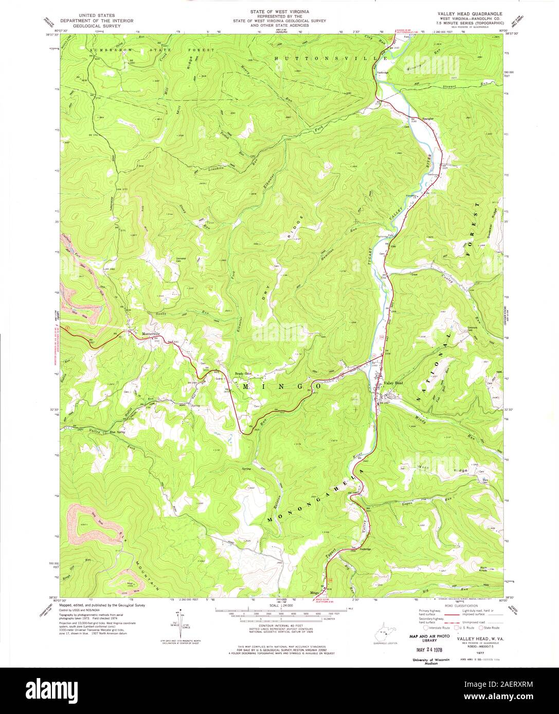 WV Valley Head 701543 1977 24000 Stock Photo - Alamy