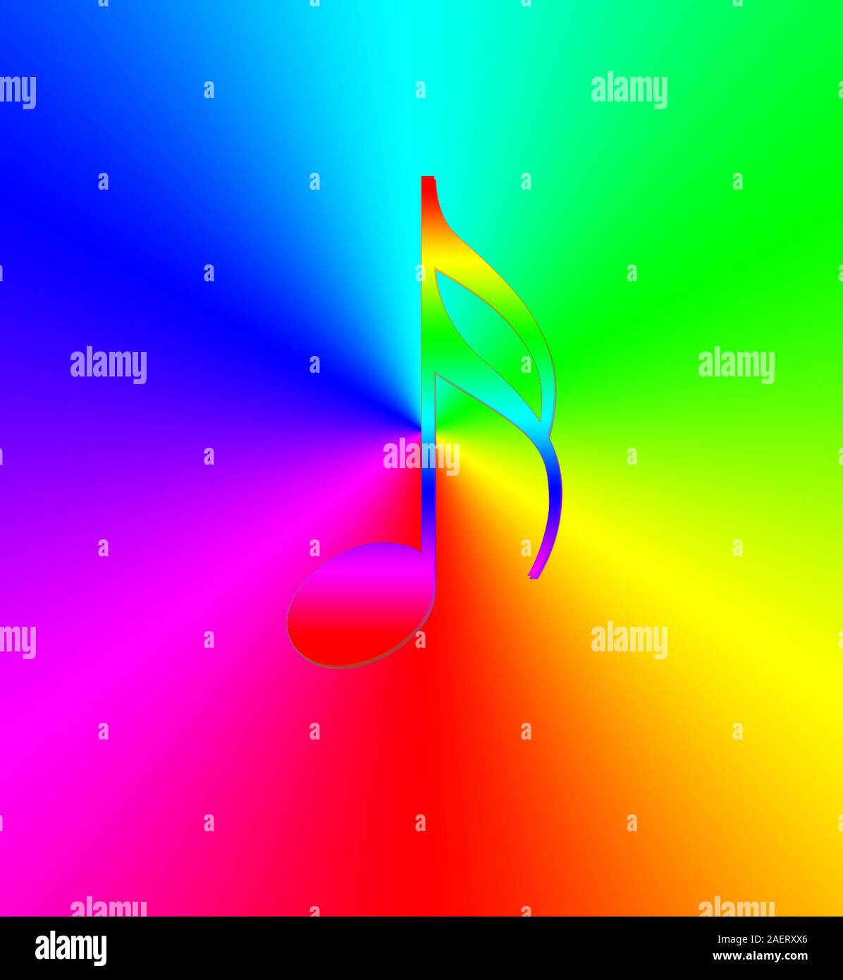 Music note on colorful background Stock Photo - Alamy