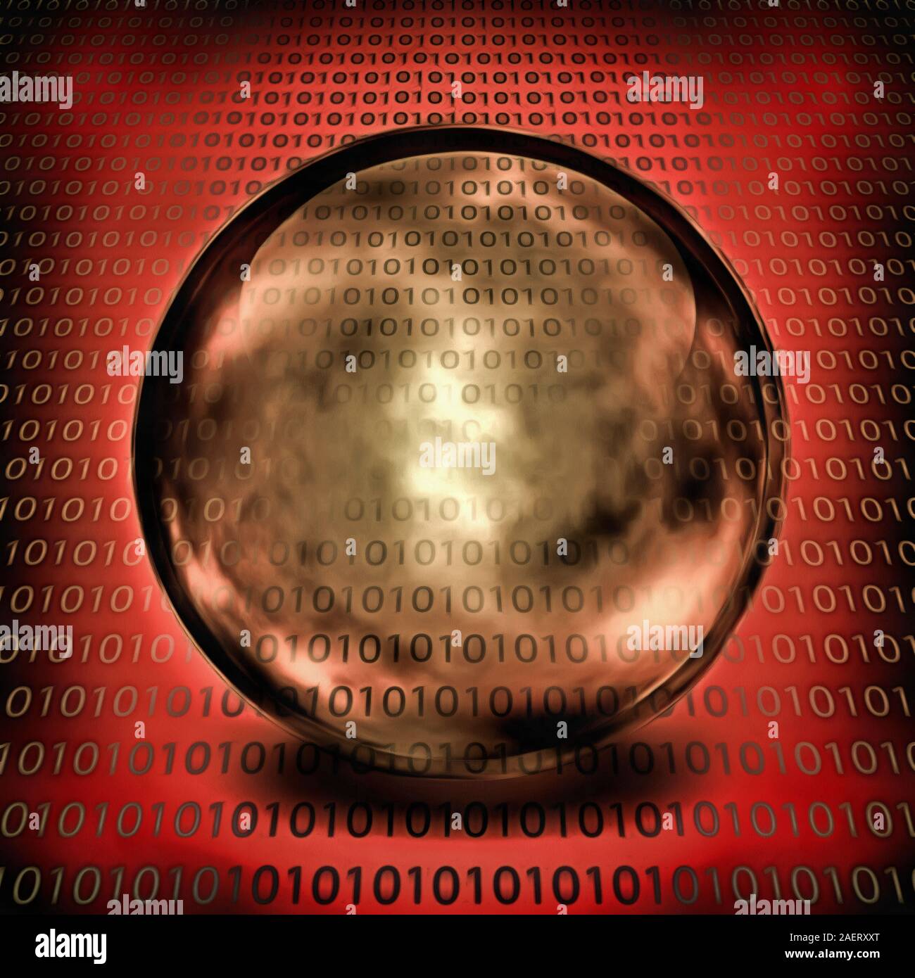 Binary code sphere. Digital painting Stock Photo - Alamy