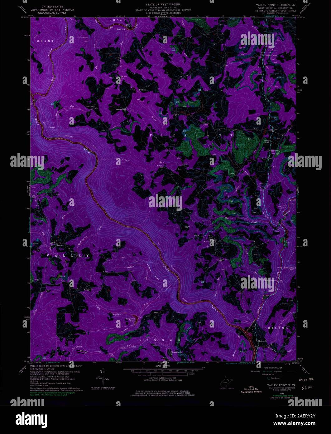 WV Valley Point 253153 1959 24000 Inverted Stock Photo - Alamy