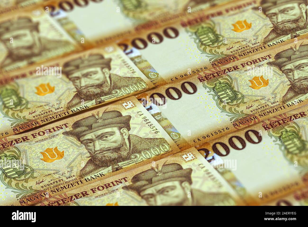 Hungarian forints banknotes background. 500 HUF Stock Photo - Alamy