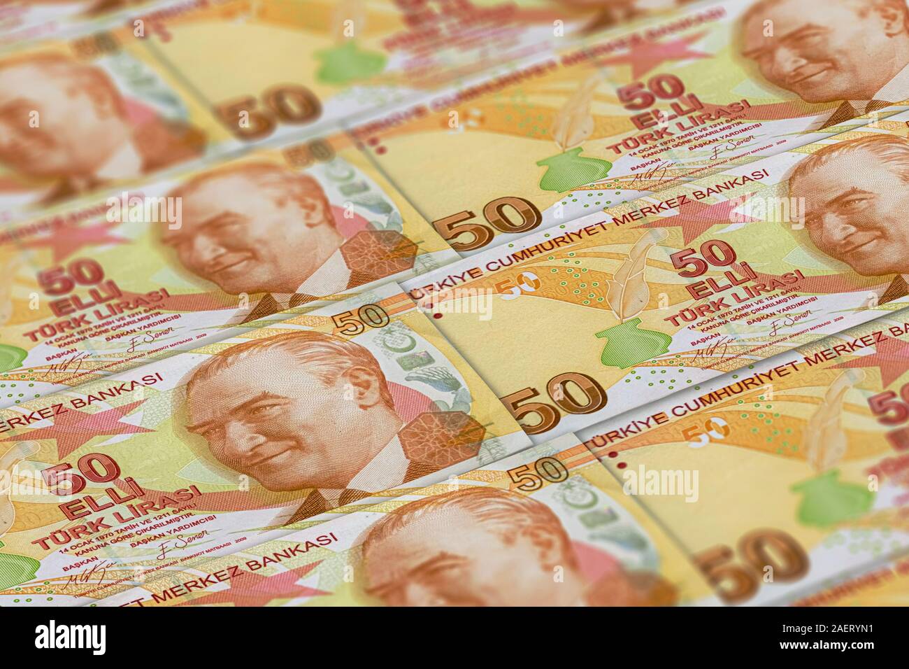TRY. Money of Turkey. Turkish Lira banknotes background. Macro photo ...