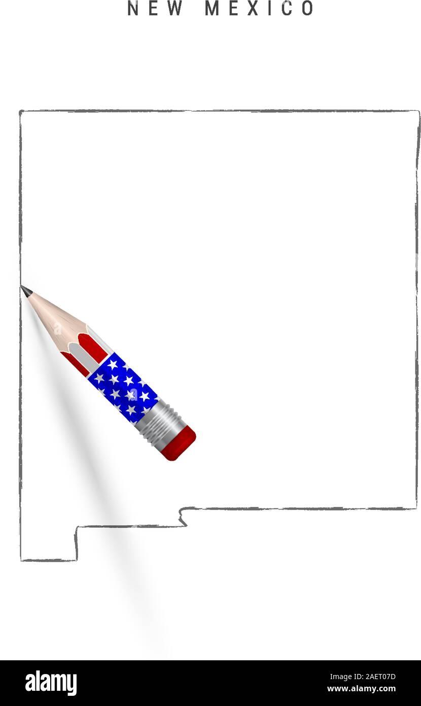 New mexico flag in state outline Cut Out Stock Images & Pictures - Alamy