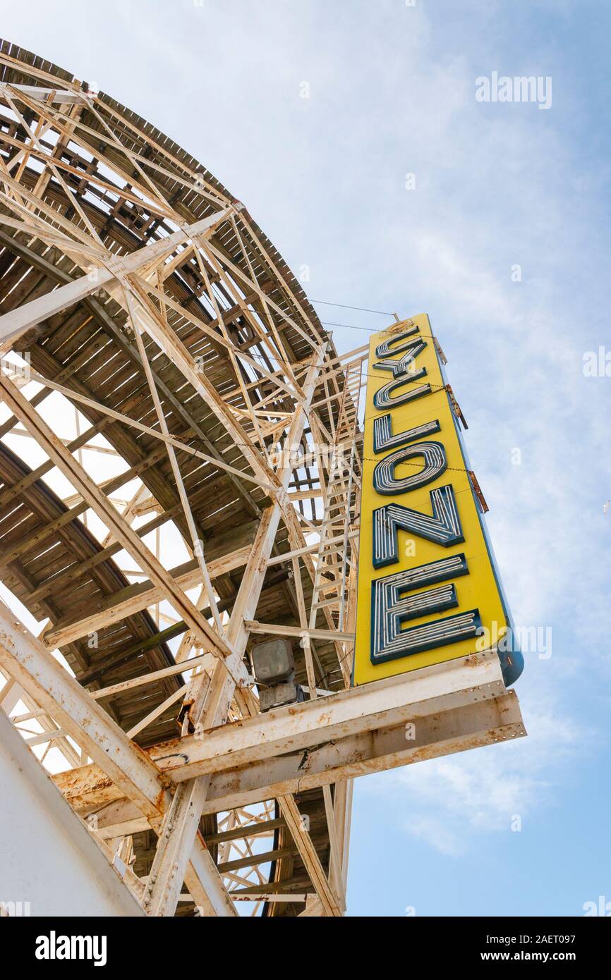 Cyclone the wooden roller coaster at Coney Island Brooklyn New York ...
