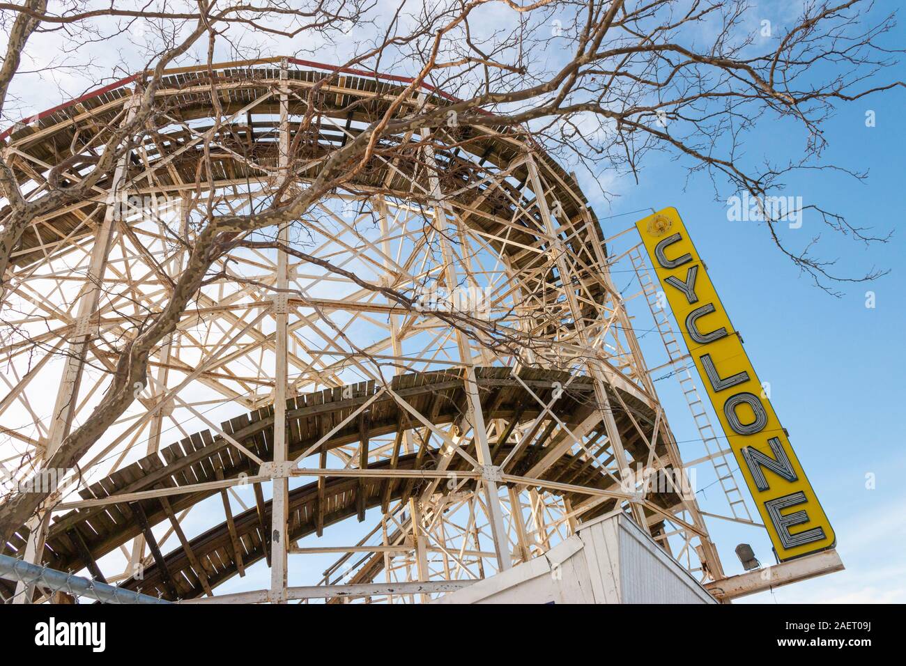 Cyclone the wooden roller coaster at Coney Island Brooklyn New York ...