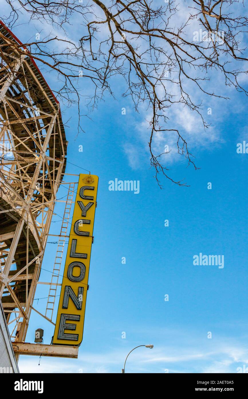 Cyclone the wooden roller coaster at Coney Island Brooklyn New York ...