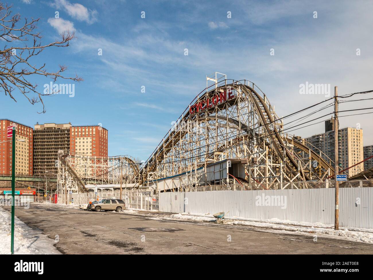 Cyclone the wooden roller coaster at Coney Island Brooklyn New York ...