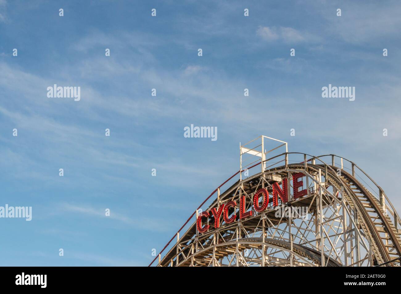 Cyclone the wooden roller coaster at Coney Island Brooklyn New York ...