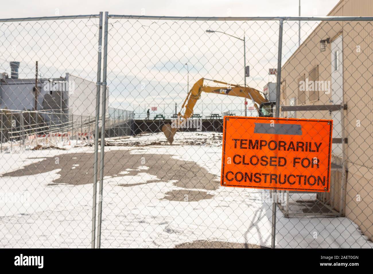 Temporary closure for construction sign at Coney Island Brooklyn New ...