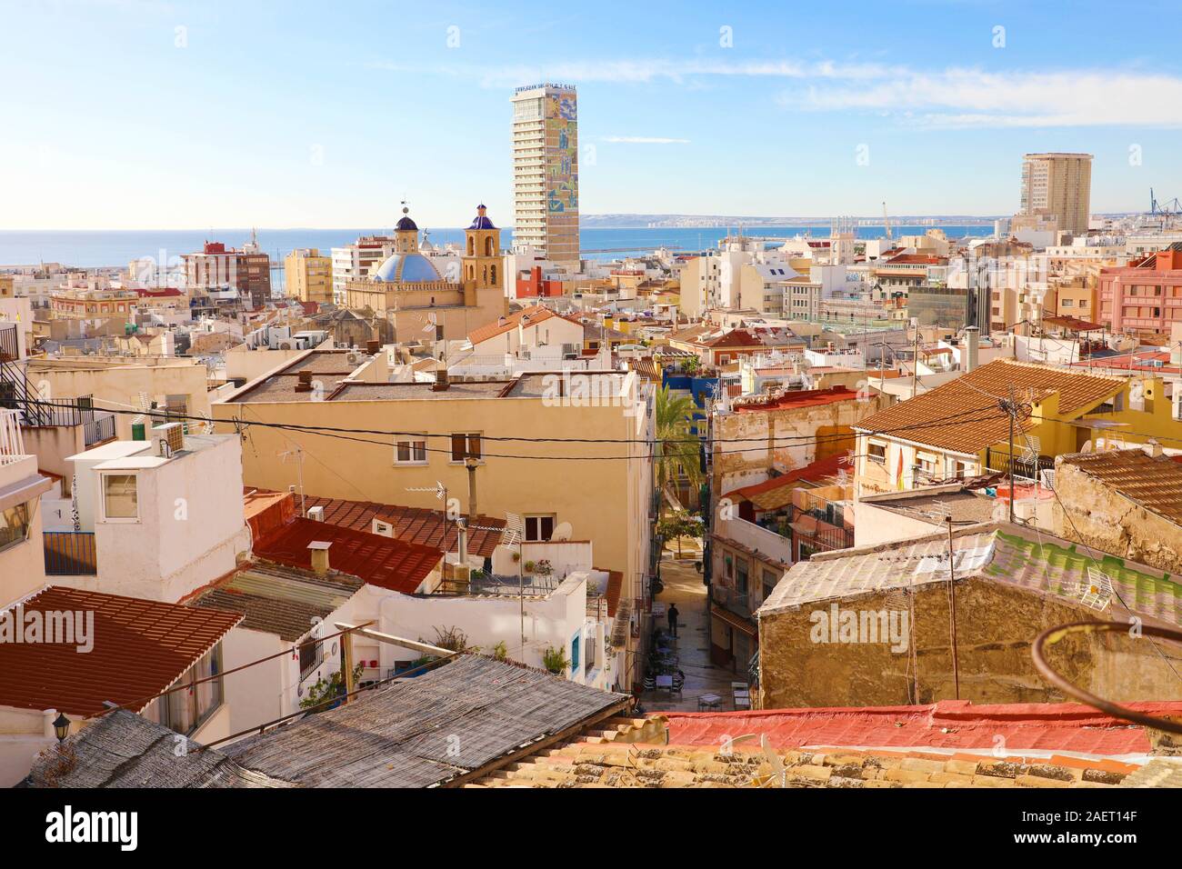 ALICANTE, SPAIN - NOVEMBER 29, 2019: cityscape of the city of Alicante ...