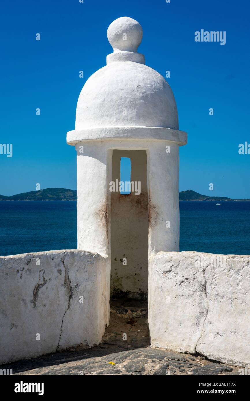 Old border outpost in a old sea fort at the brazilian tropical sea ...