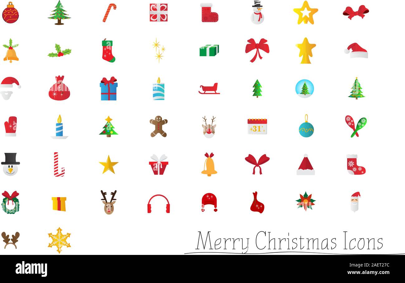 Set of merry christmas icons - Vector illustration Stock Vector Image ...